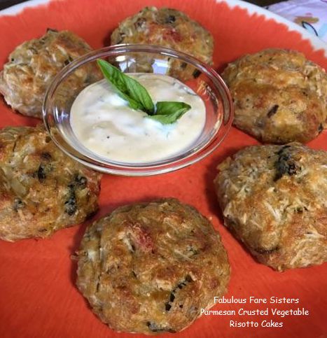 Parmesan Crusted Vegetable Risotto Cakes – Fabulous Fare Sisters